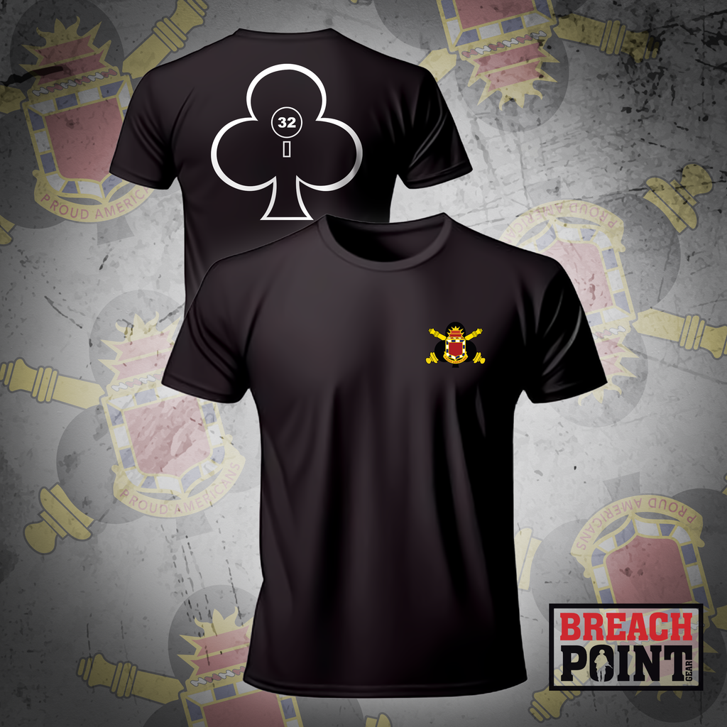 "PROUD AMERICANS" 2-32 Field Artillery Regiment - T-Shirt