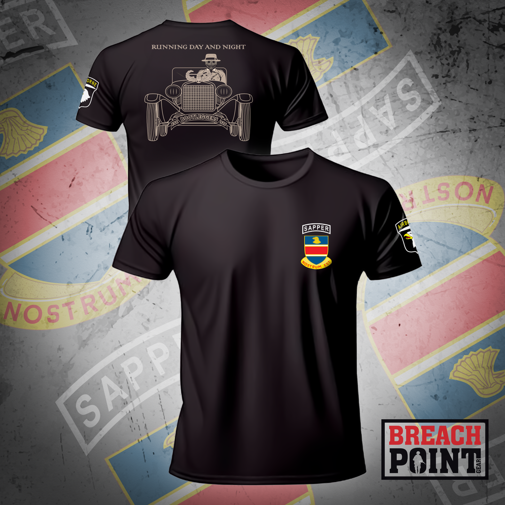 "BOOTLEGGERS" FSC/326th Division Engineer Battalion - T-Shirt (Black)