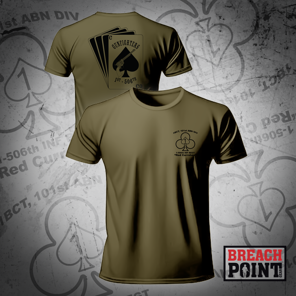 "GUNFIGHTERS" C/1-506th Infantry Regiment - Military Tee